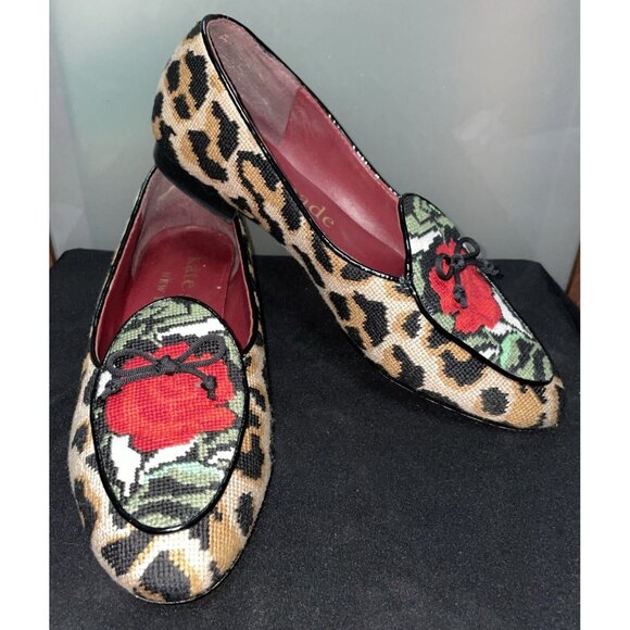 kate spade | Shoes | Kate Spade Devi Needlepoint Loafer Textile Leopard ...